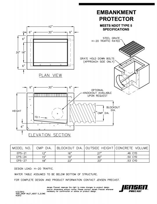 Embankment protector - NDOT Type 5 | Jensen Infrastructure