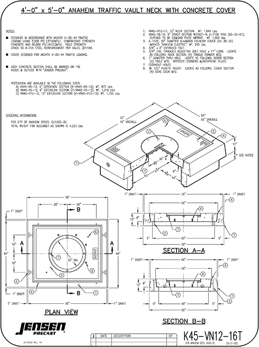 Vault Neck - 4860 - City of Anaheim | Jensen Precast