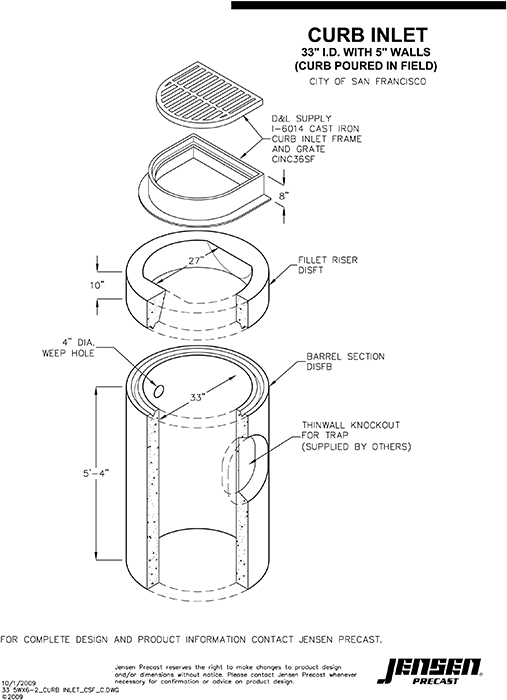 Curb Inlet - 3364 - City of San Francisco | Jensen Infrastructure