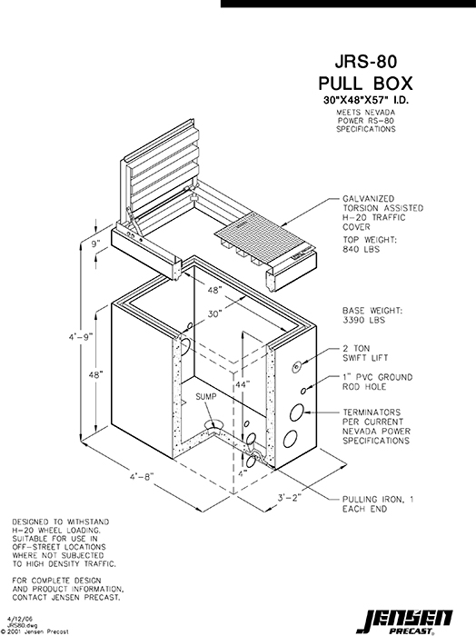JRS-80 Pull Box - 3048 - NV Energy South | Jensen Precast