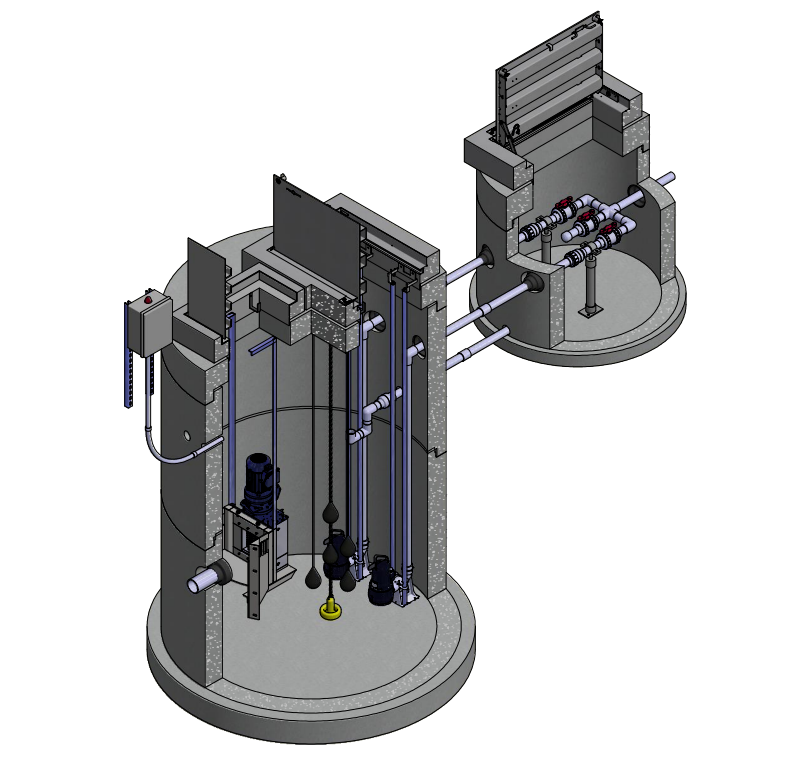Duplex 2In Pump Station W/ Wall Mounted Grinder - 272-DV-WG | Jensen ...