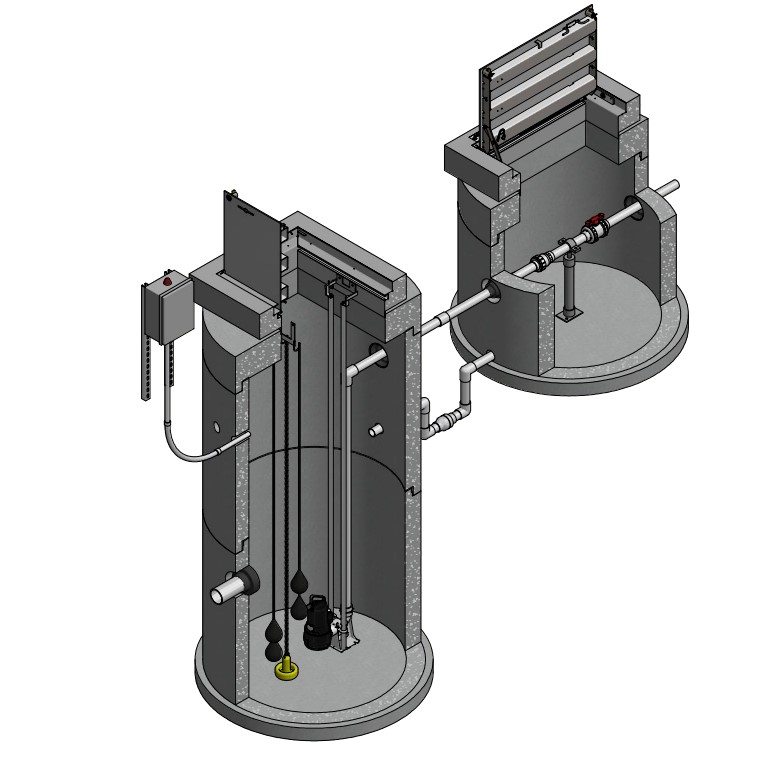 348-SV Series Standard Simplex Pump Station | Jensen Precast