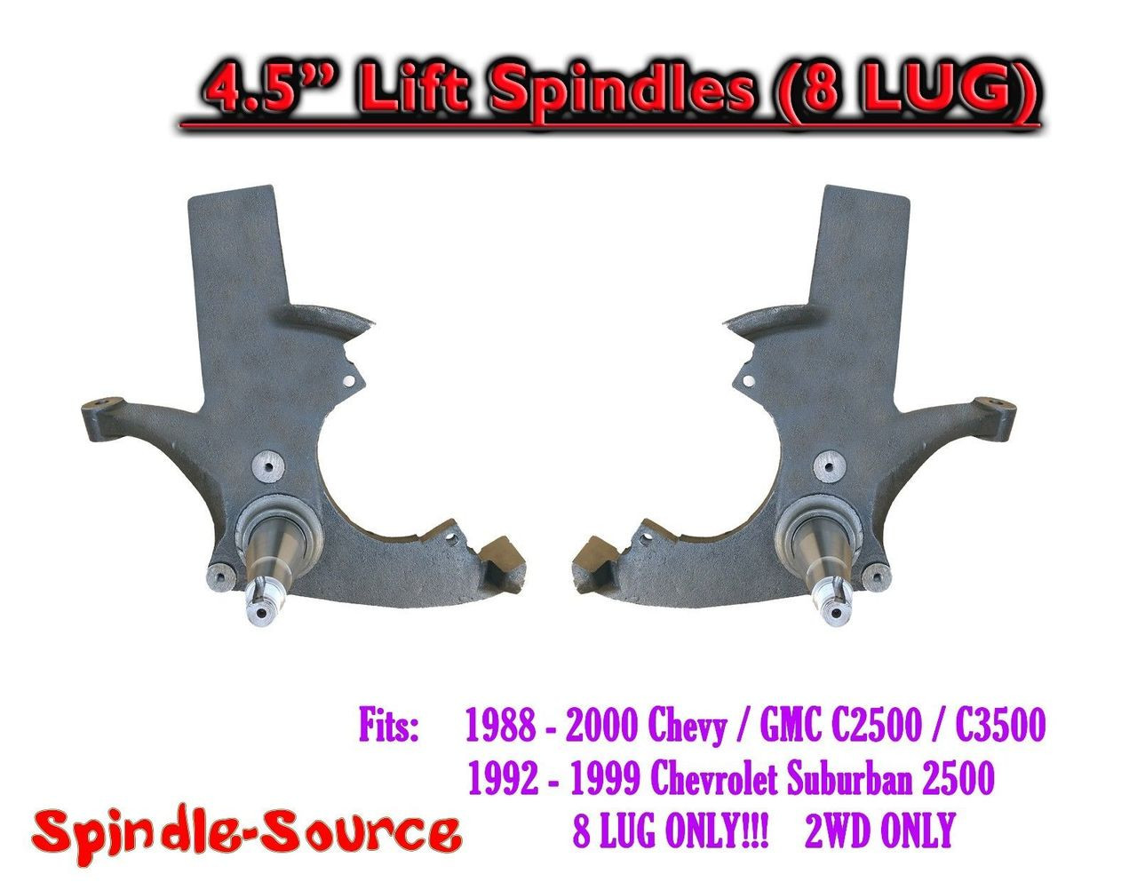 1988 - 2000 Chevy GMC C2500 C3500, Suburban 2WD 4.5" Lift Lifting ...