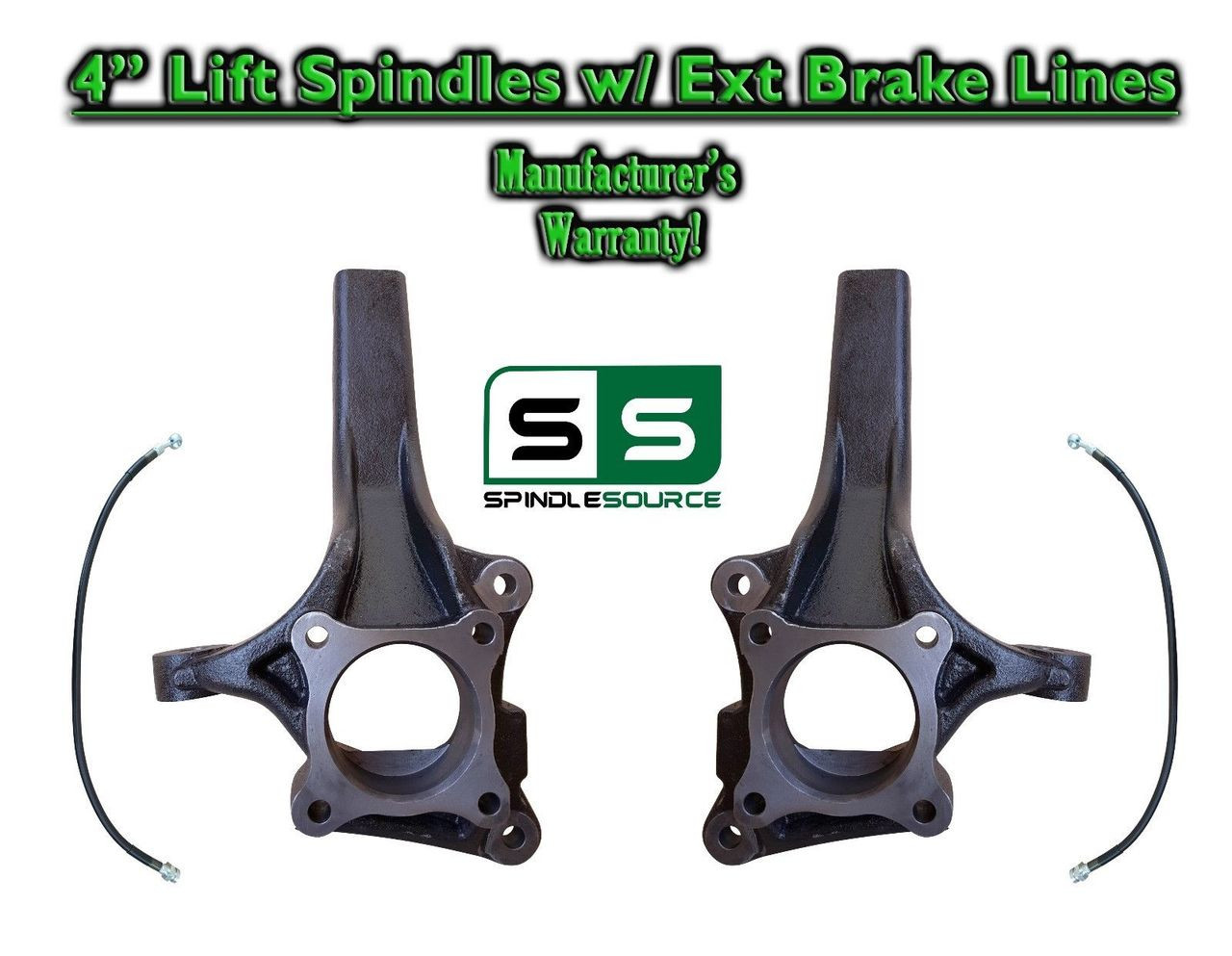 2009 - 2014 Ford F-150 4" Lift Spindle Kit DOT Approved Brakelines 2WD ...