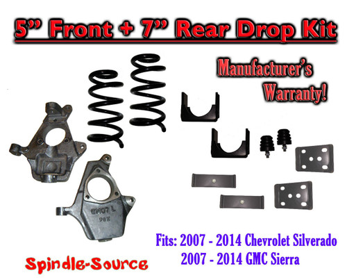 2014-16 Chevrolet Chevy Silverado / GMC Sierra 1500 V8 5" / 7" Lowering ...