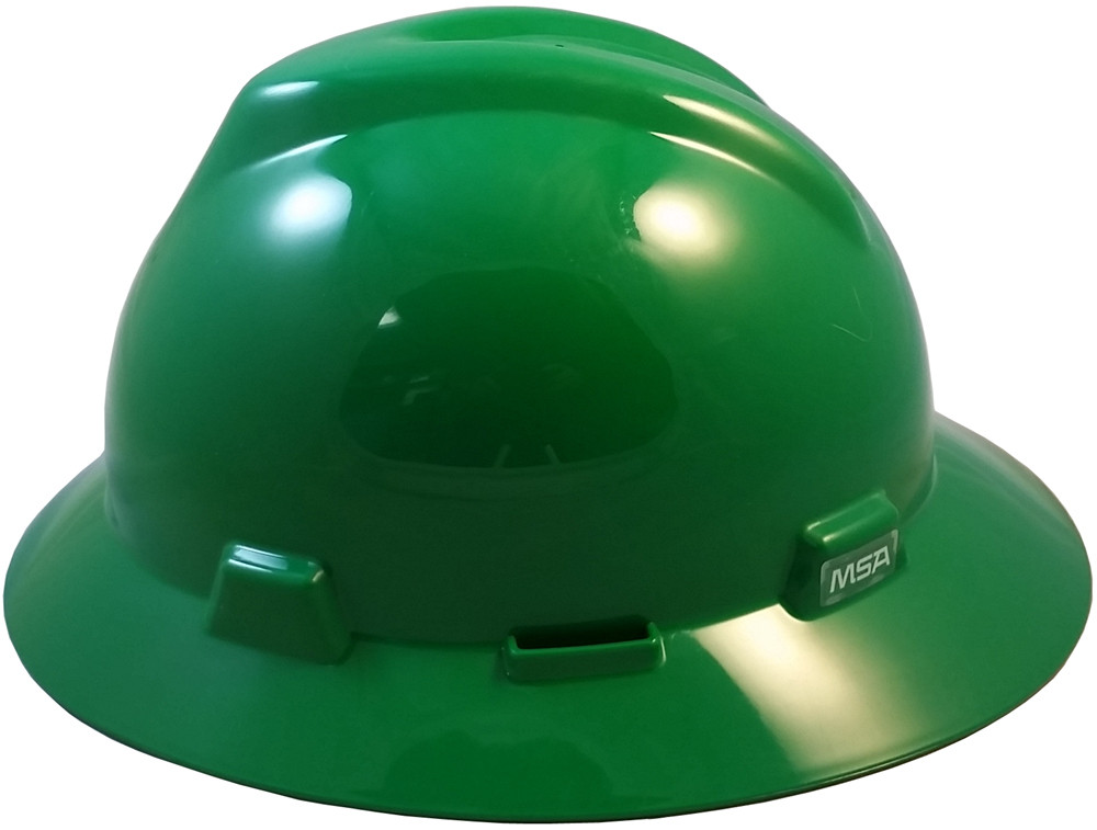 MSA #475370 V-Gard Full Brim Safety Hardhats with Fas-Trac III Liners ...