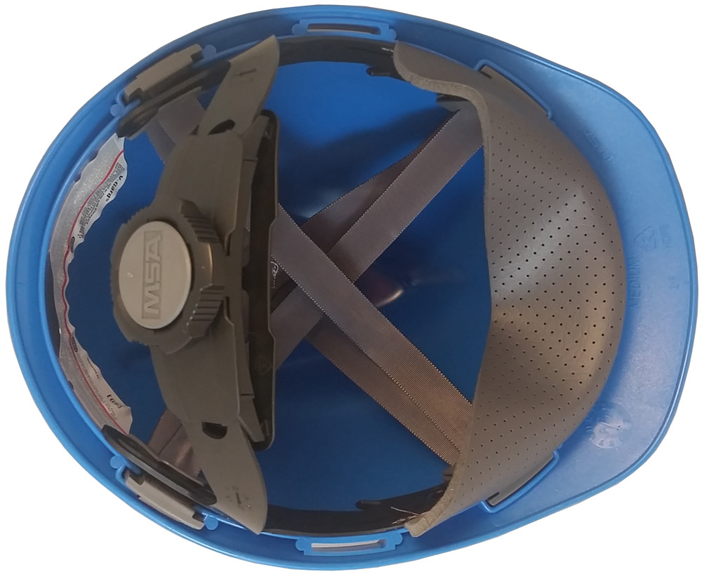 MSA #SO-477483 Cap Style Large Jumbo Safety Hardhats with Staz-On - Blue