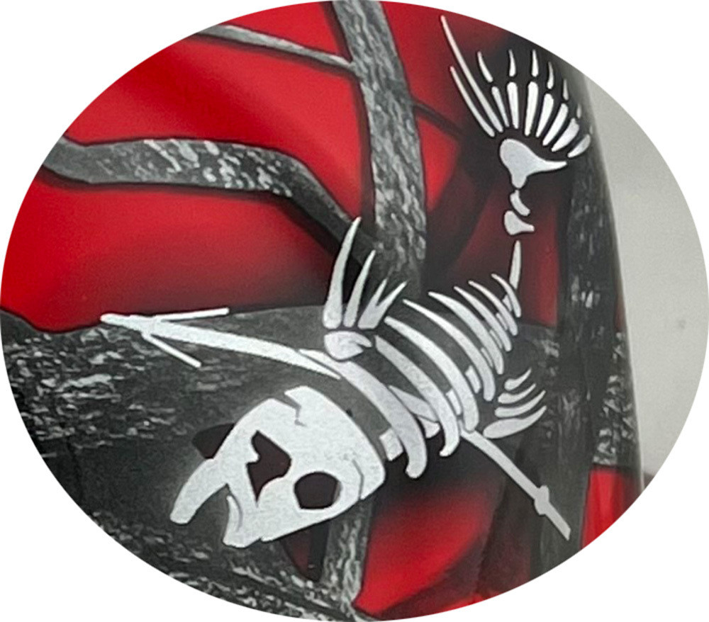 Red Skelly Fish Design Hydrographic CAP STYLE Hardhats - Ratchet ...