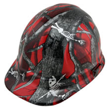 Red Skelly Fish Design Hydrographic CAP STYLE Hardhats - Ratchet ...