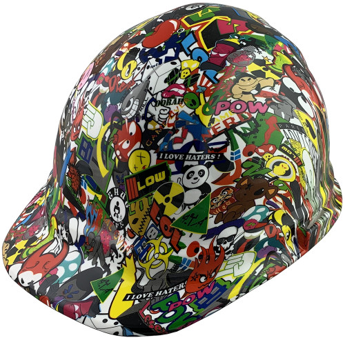 Sticker Bomb 5 Hydro Dipped Hard Hats Cap Style Design with Ratchet ...