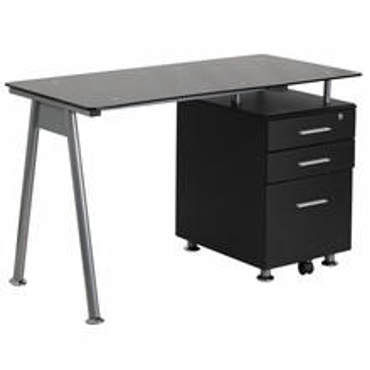 Black glass computer table store