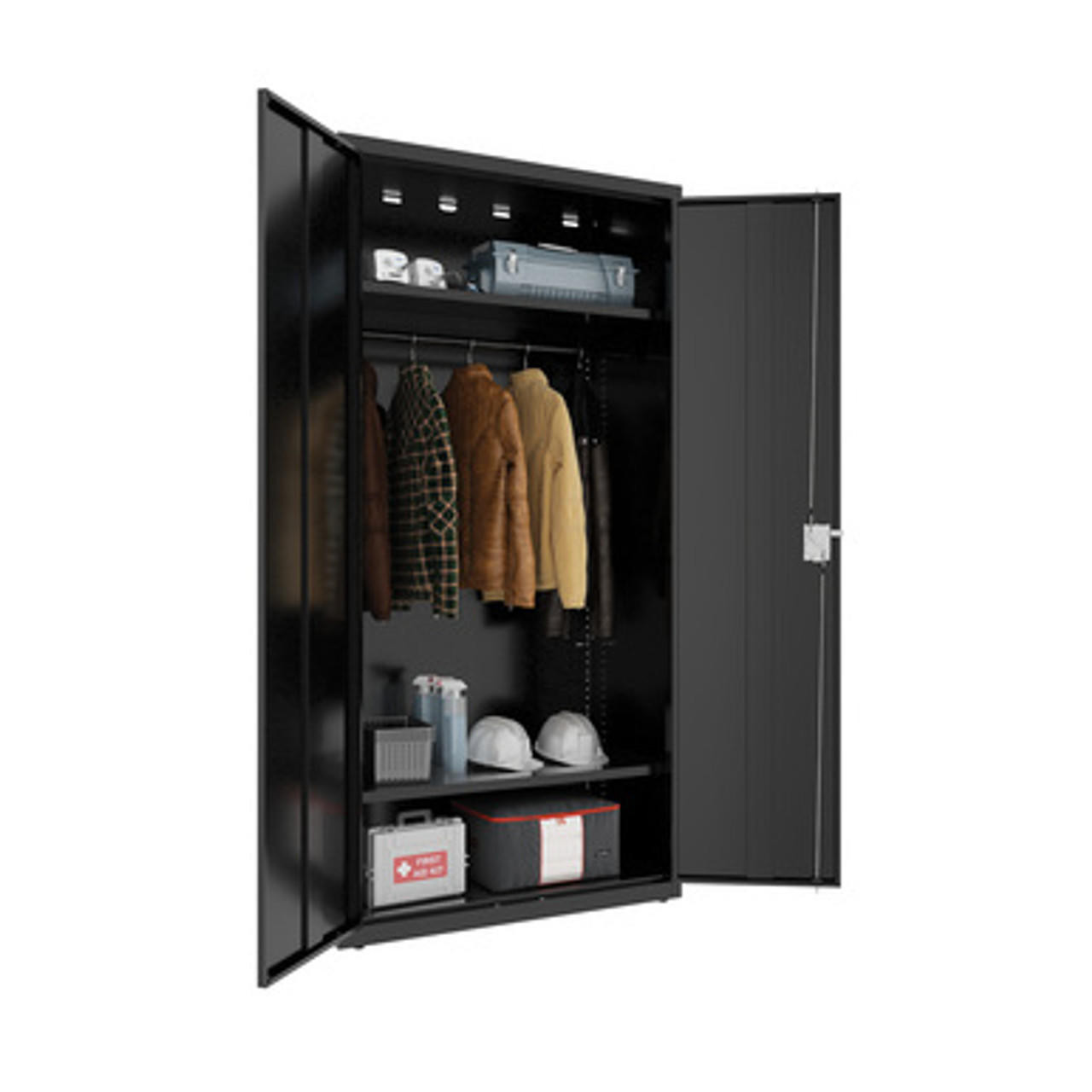 Office Source Full Sized Steel Wardrobe Storage Cabinet OSFW3672