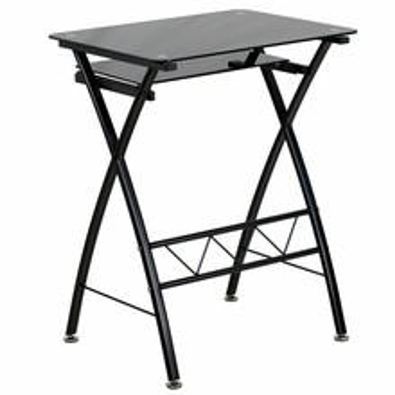 Flash Furniture Small Modern Computer Desk with Glass Top