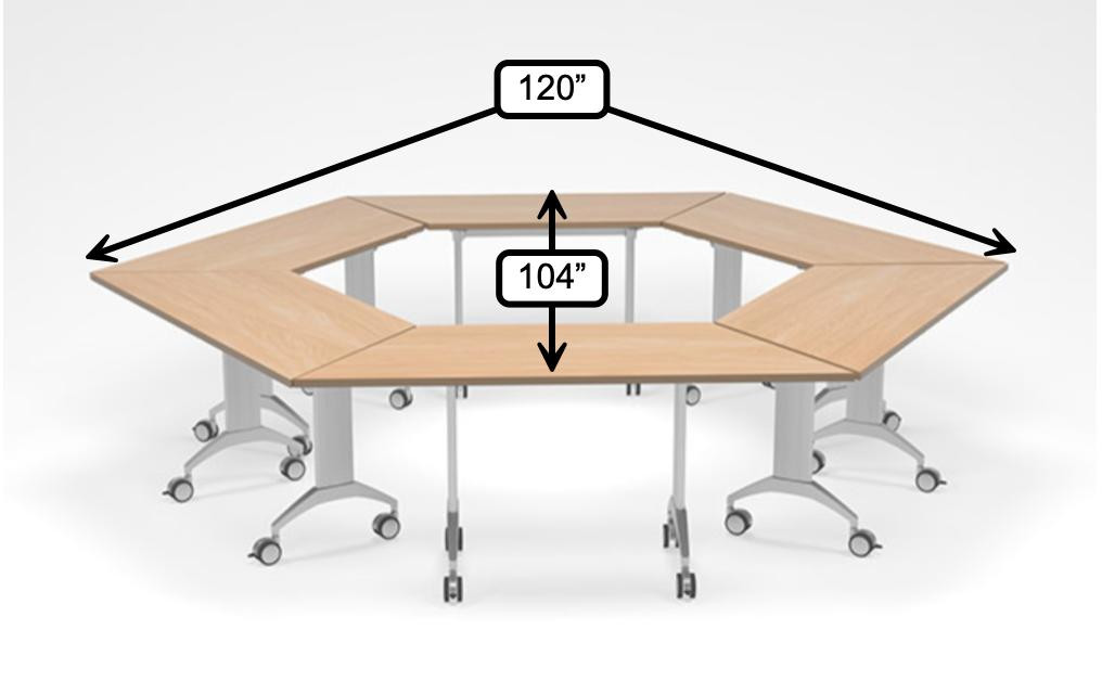Trapezoid Tables Configurations Adjustable Trapezoid Table Blue