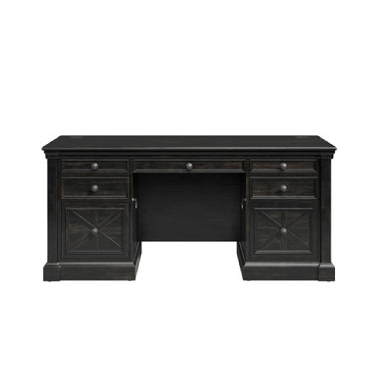 Black wood office desk store