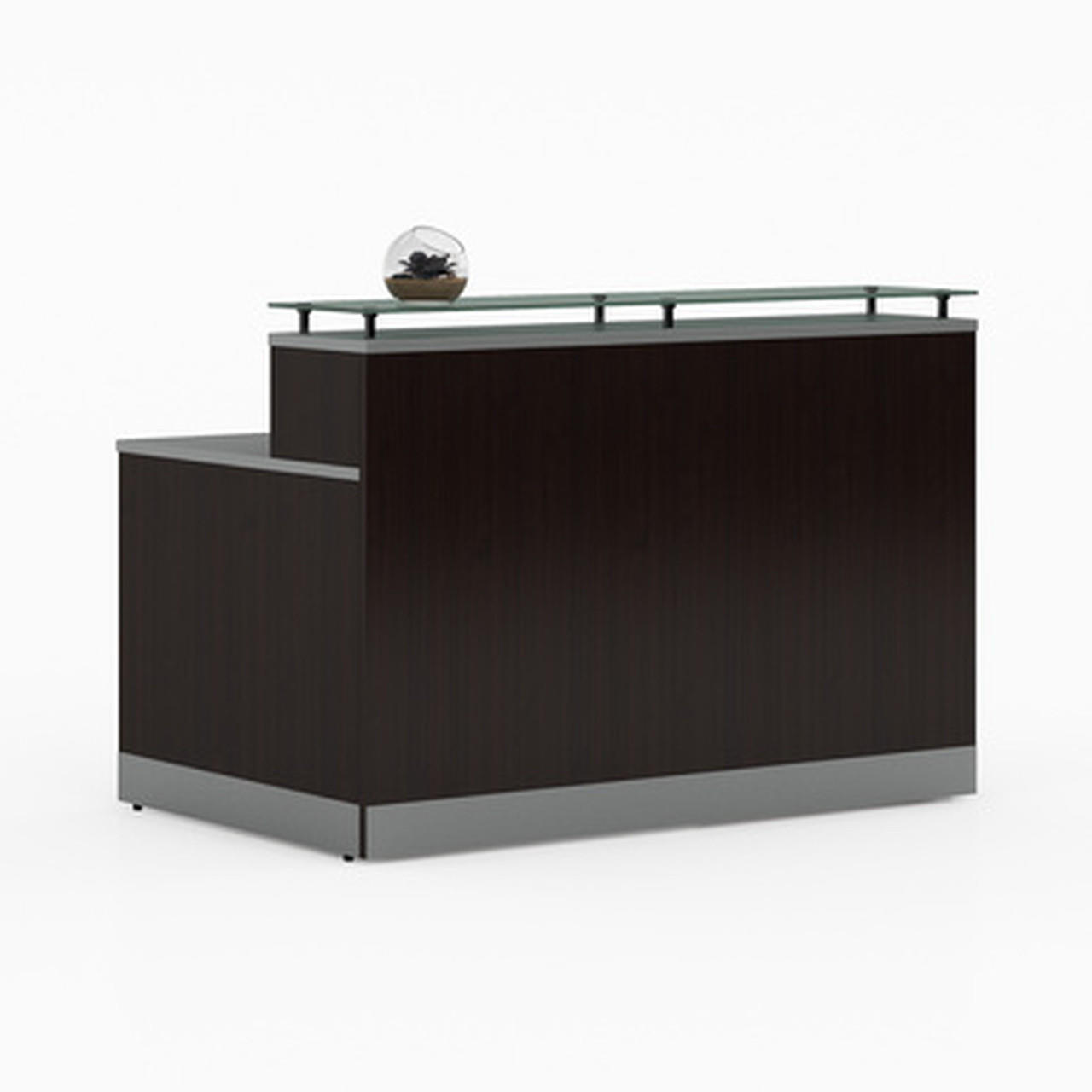 Office Source Cosmo 63 W x 32 D Floating Glass Top Reception Desk RCN6331