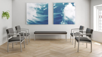 Lesro Lenox Steel Collection 5 Piece Reception Seating Set LS100010