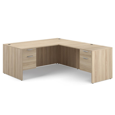 Office Source OS Laminate L-Shaped Office Desk DBLHLPL101
