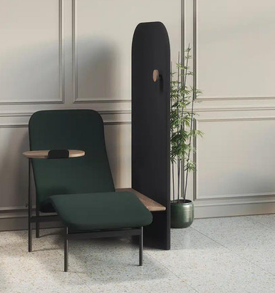 KFI Studios Avalon Chaise Lounge Chair with Privacy Screen and Swivel ...