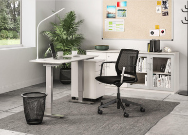 Mayline Medina Ergonomic Office Furniture Set with Height Adjustable Desk