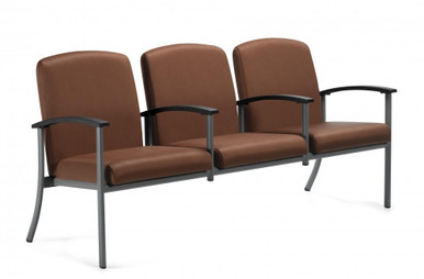 Global Care Strand 3 Seat Healthcare Vinyl Guest Bench with Center Arms ...