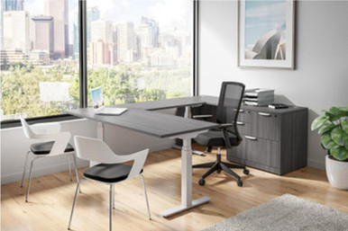 Office Source StandUp Collection Height Adjustable U Desk Configuration ...