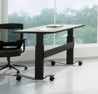 Right Angle Levante 72"W x 30"D Mobile Height Adjustable Training Room ...