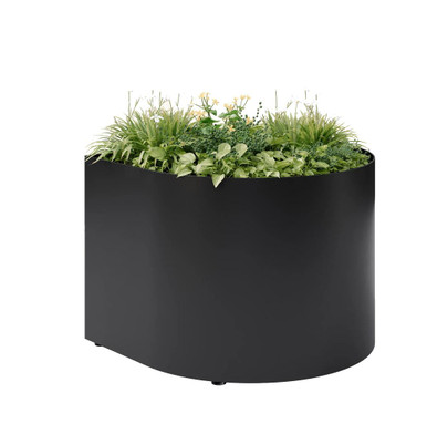 KFI Juna Collection Large Half Round Metal Outdoor Planter 7603