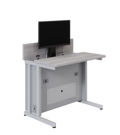 Right Angle Delta View Workstation with Monitor Lift