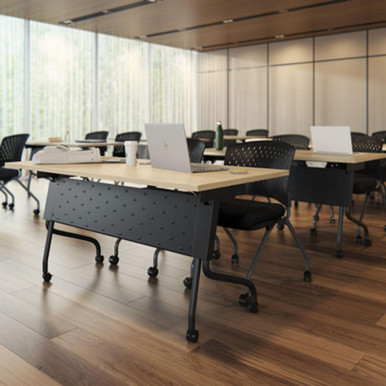 Office Source 60"W x 24"D Flip Top Training Room Table