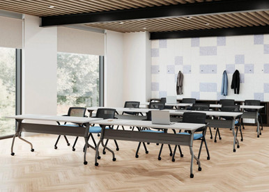 Offices To Go 6 Piece 72"W x 24"D Superior Laminate Flip Top Training ...