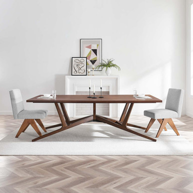Modway Victor Collection 95" Mid Century Modern Solid Acacia Wood and ...