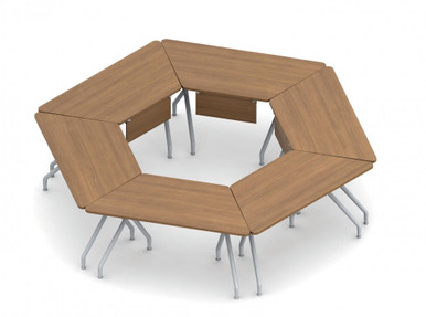 Global 6 Piece Fixed Top Bungee Collection Hexagon Table Configuration ...