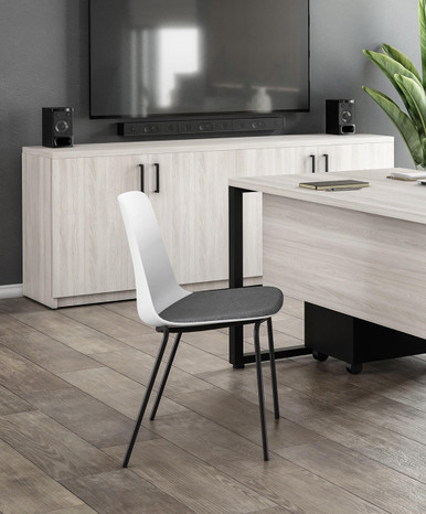 Element Contract Bree Poly Shell Stack Chair with Upholstered Seat