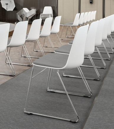 Element Contract Bree Series Poly Shell Sled Base Stack Chair with ...