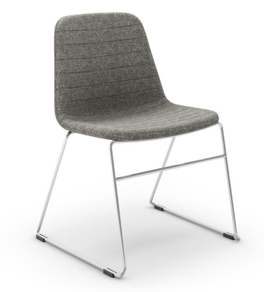 Element Contract Bree Series Felt Upholstered Sled Base Stackable Chair