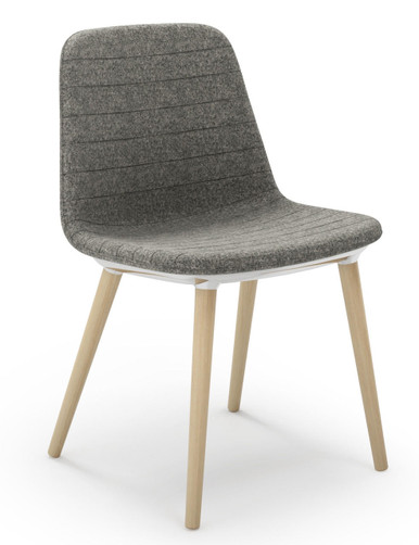 Element Contract Bree Felt Upholstered Guest Chair with Natural Wood Legs