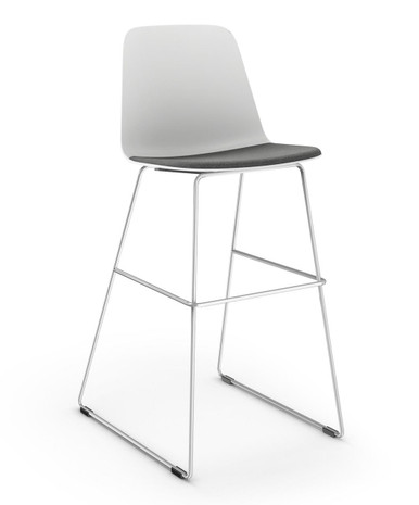 Element Contract Bree Counter Height Stool with Chrome Sled Base and ...