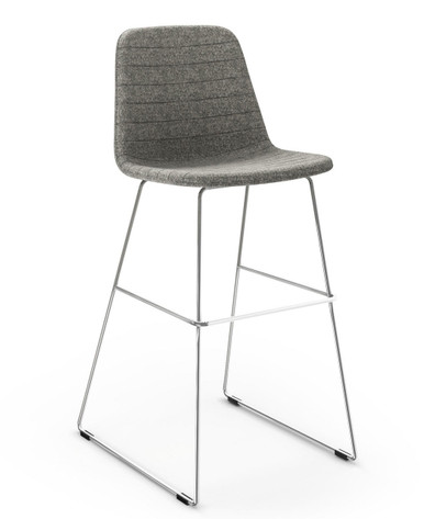 Element Contract Bree Felt Upholstered Chrome Sled Base Counter Height ...