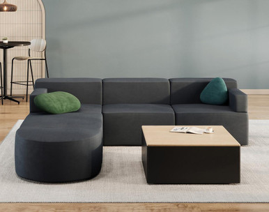 KFI Studios Conversa 5 Piece Modular Lounge Sectional with Coffee Table ...
