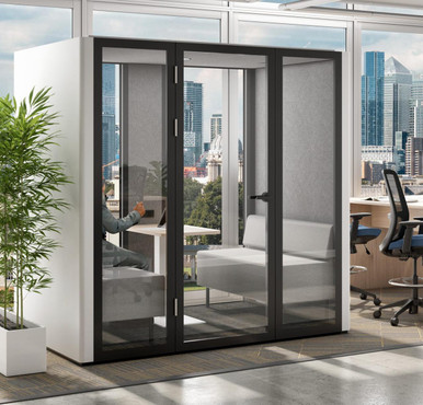 Element Contract 2 Person Collaborative Privacy Pod with Table, Seating ...