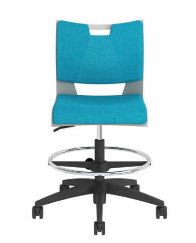 Global Duet Armless Task Stool with Upholstered Seat and Back 6738