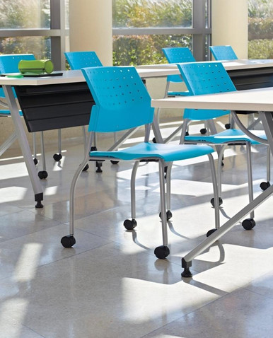 Global Sonic Mobile Training and Classroom Chair with Wipe Clean Poly ...