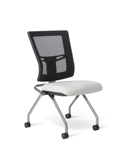 OM Seating Affirm Armless Flip Seat Nesting Chair with Mesh Back AF571N