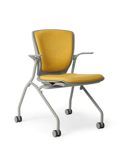 OM Seating OM5 Active Upholstered Poly Shell Nesting Chair with Casters