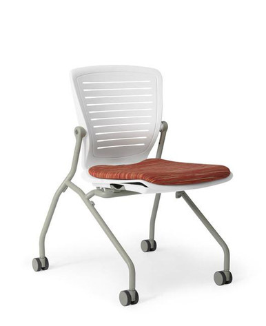 OM Seating OM5 Active Nesting Chair with Casters and Upholstered Seat