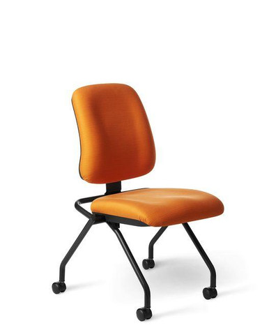 OM Seating Paramount Collection Armless Fabric Flip Seat Nesting Chair ...