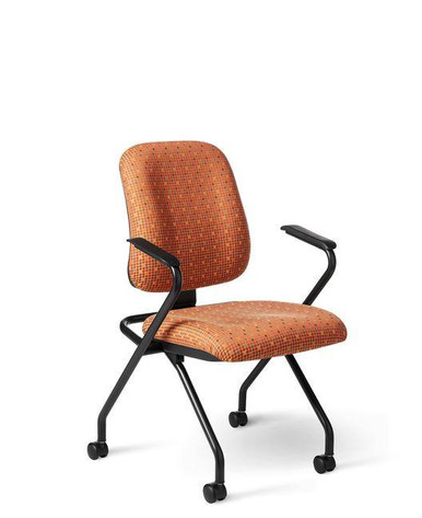 OM Seating Paramount Collection Fabric Flip Seat Nesting Chair with ...