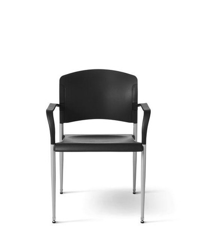 OM Seating Stackable Guest Collection Graphite Wipe Clean Chair with ...