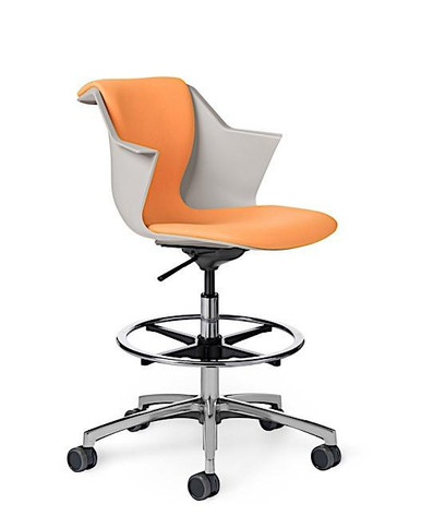 OM Seating Werksy Collection Upholstered Poly Shell Task Stool WY2-TS-F